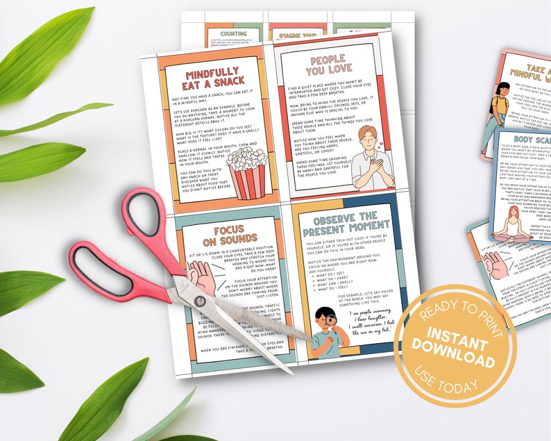 Coping Strategies Skills Card Kids Anxiety Trigger Calm Down - Etsy