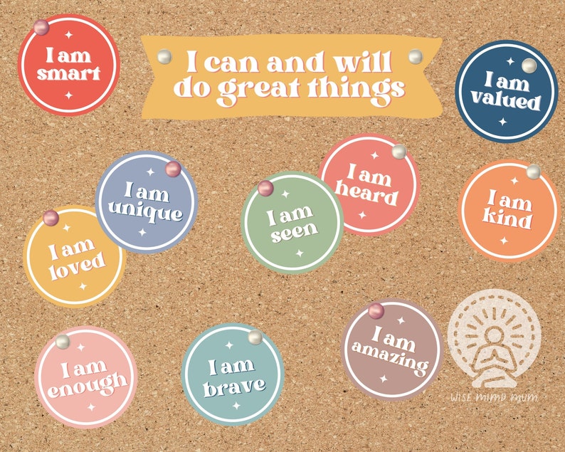 Affirmation Station Self-love Growth Mindset Vision Board Kit Mirror ...