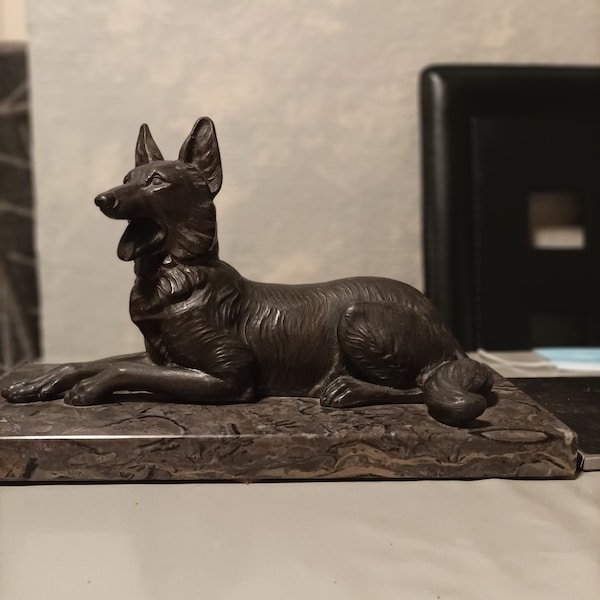 Bronze German Shepherd Statue - Etsy