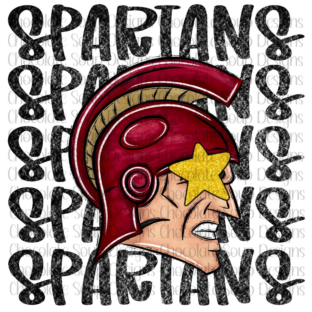 Spartans Preppy Mascot PNG Spartans Maroon Gold Preppy Mascot - Etsy