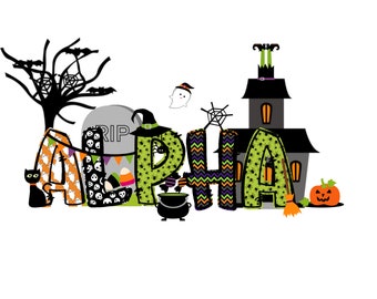 Halloween Doodle Alphabet - Etsy