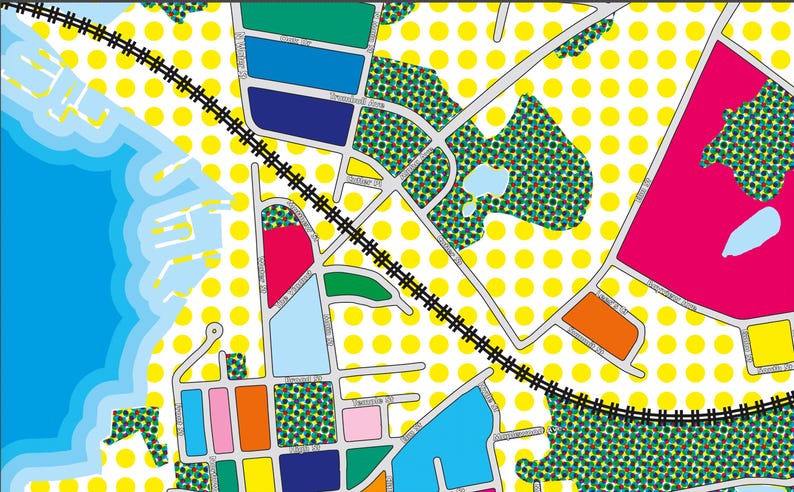 Poster Map of Stonington Borough by Artist James Honer - Etsy