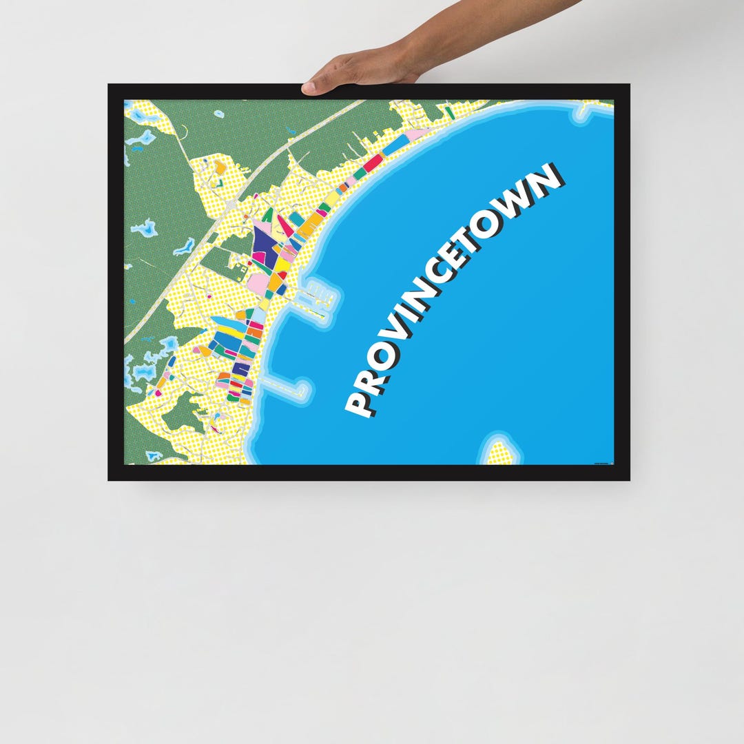 Framed Poster Map of Provincetown by Artist James Honer - Etsy