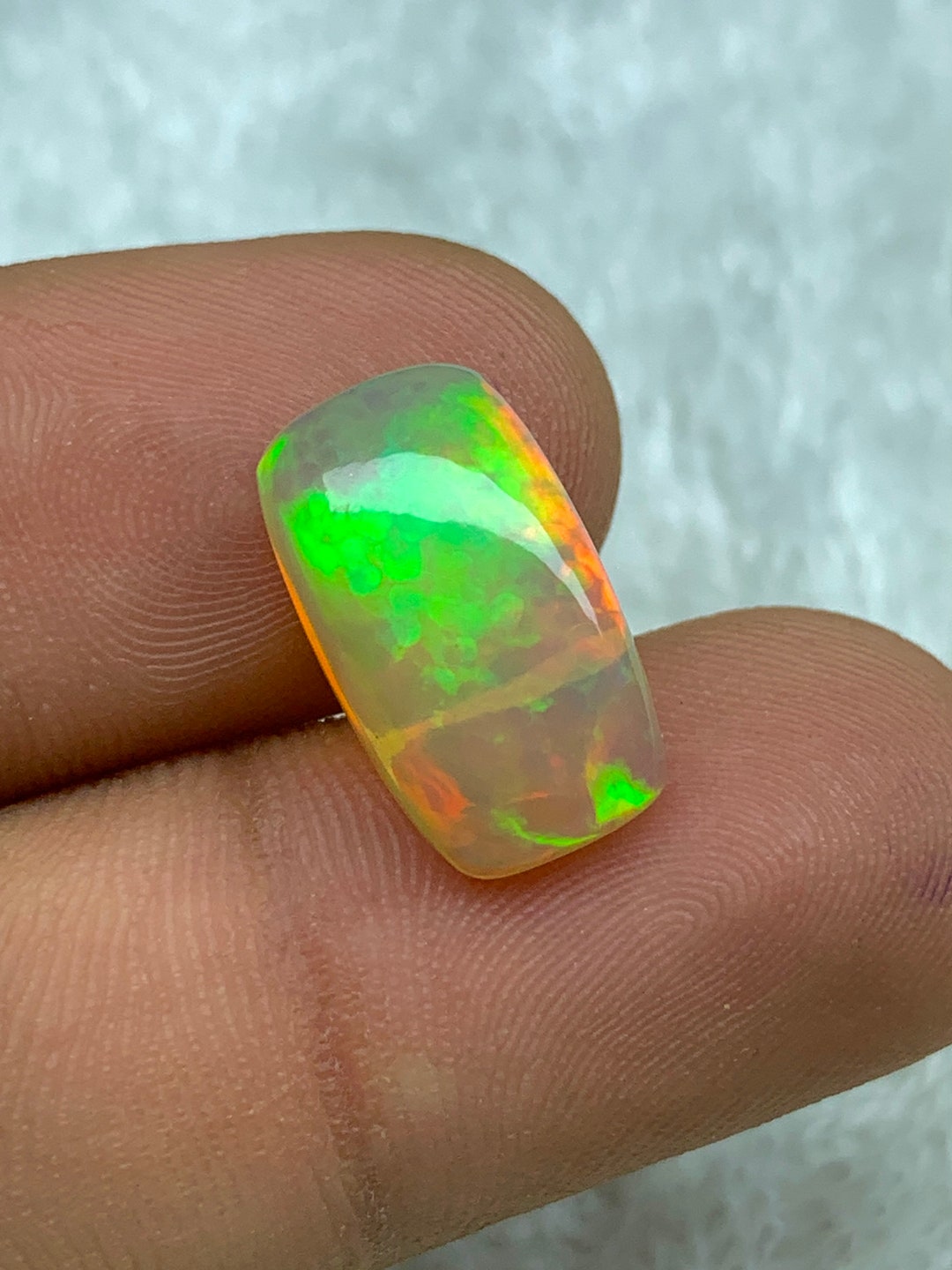 4.80cts Brilliant Dark Base Ethiopian Welo Opal With Multicolor Play ...
