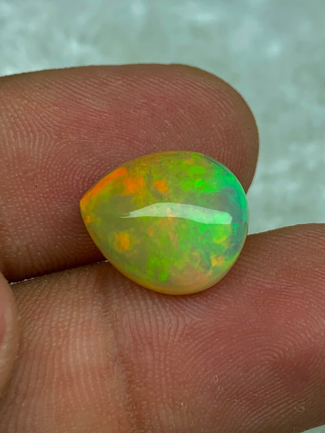 4.7cts Natural Ethiopian Welo Opal With Rainbow Fire Bicolor Ethiopian ...