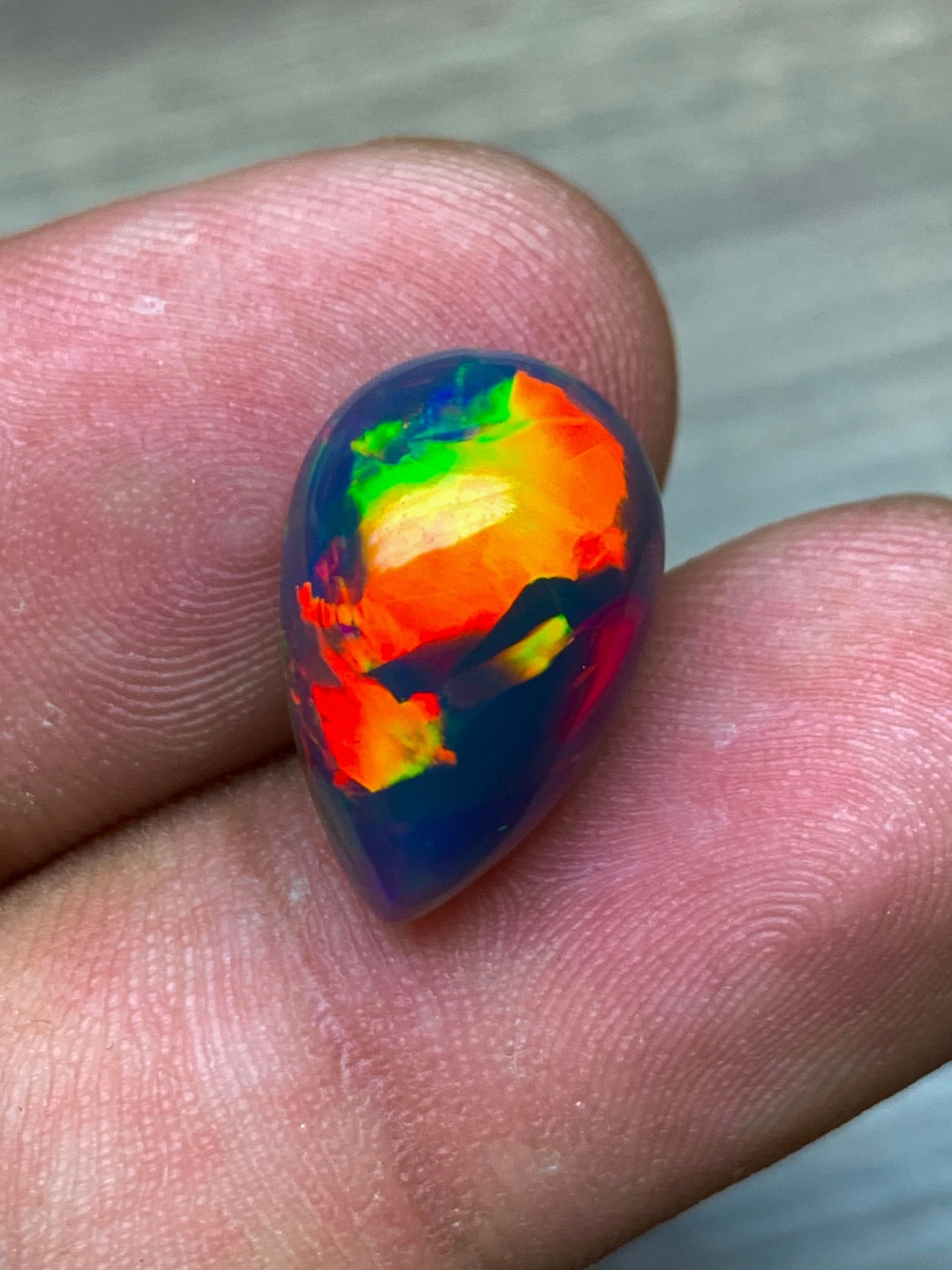 4.2cts Smoked Ethiopian Welo Opal With Blazing Multicolor Fire for ...