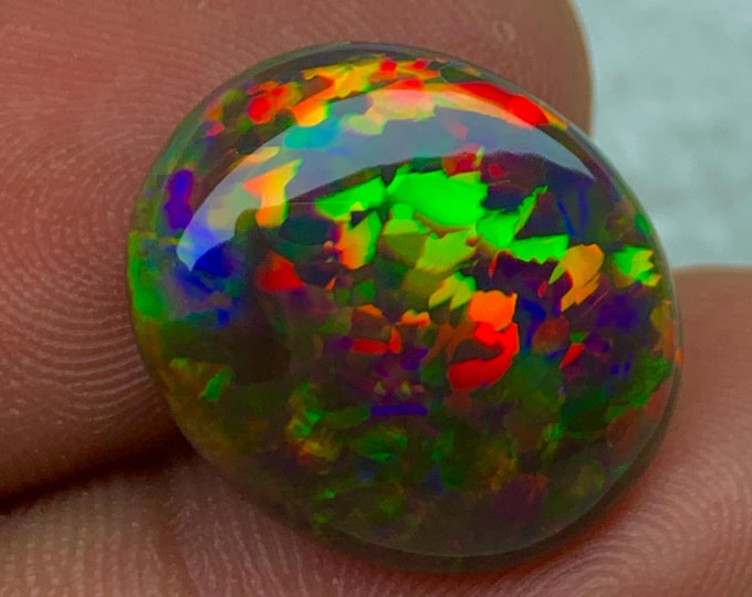 7ct Rare Natural Black Opal With Bright Fire, Top Quality Black Opal ...