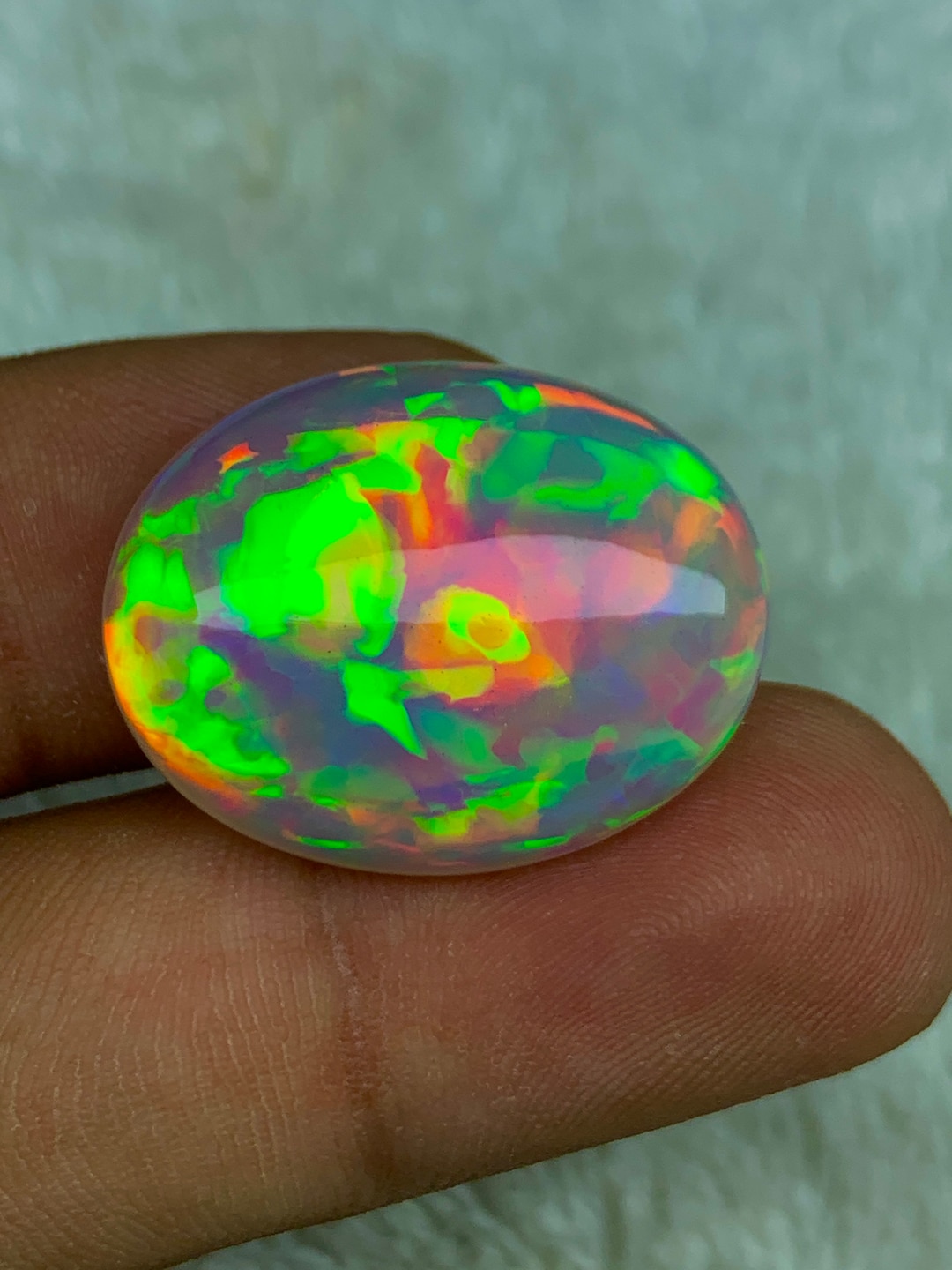 21.55cts Ethiopian Welo Opal With Strong Flashy Fire for Jewelry Making Dragon Egg Fire Opal ...