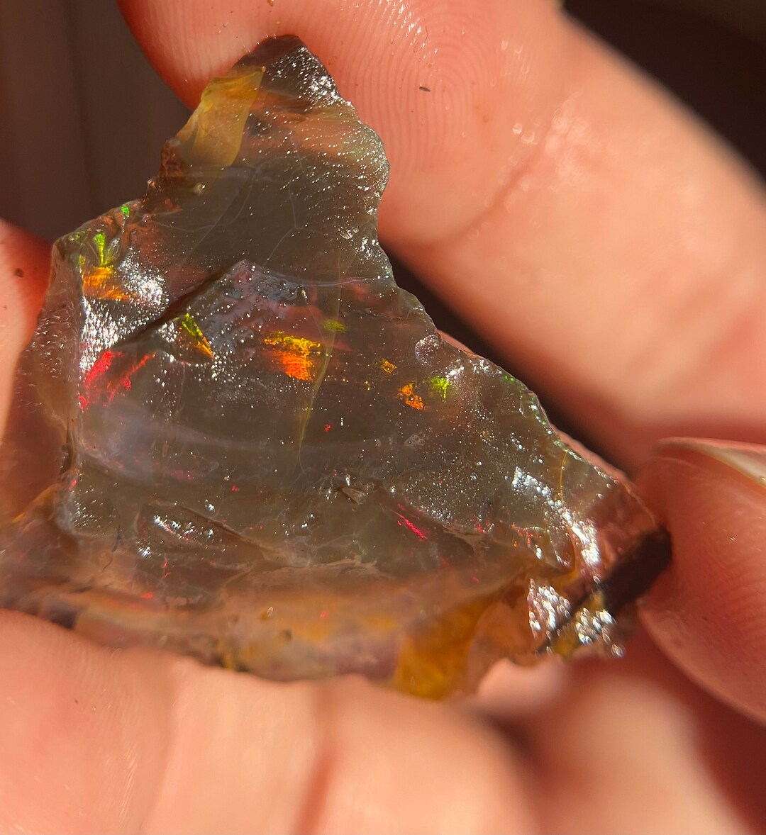 28.5 Cts- Dark Base Multi Color Fire Phantom Egg Specimen Grade Raw ...