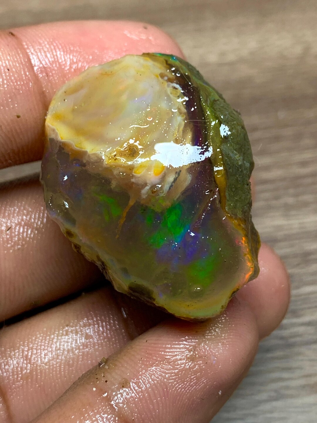 100.3ct Rare Phantom Opal, Fire Opal, Opal, Play of Color Opal, Opal ...