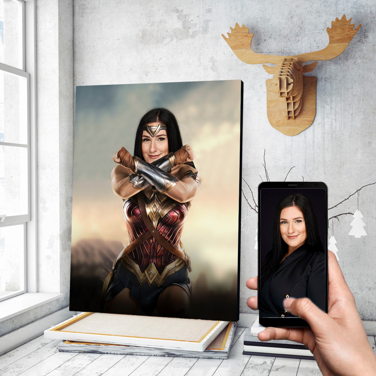 Custom Superhero Portrait - Personalized Portrait - Canvas Print From ...