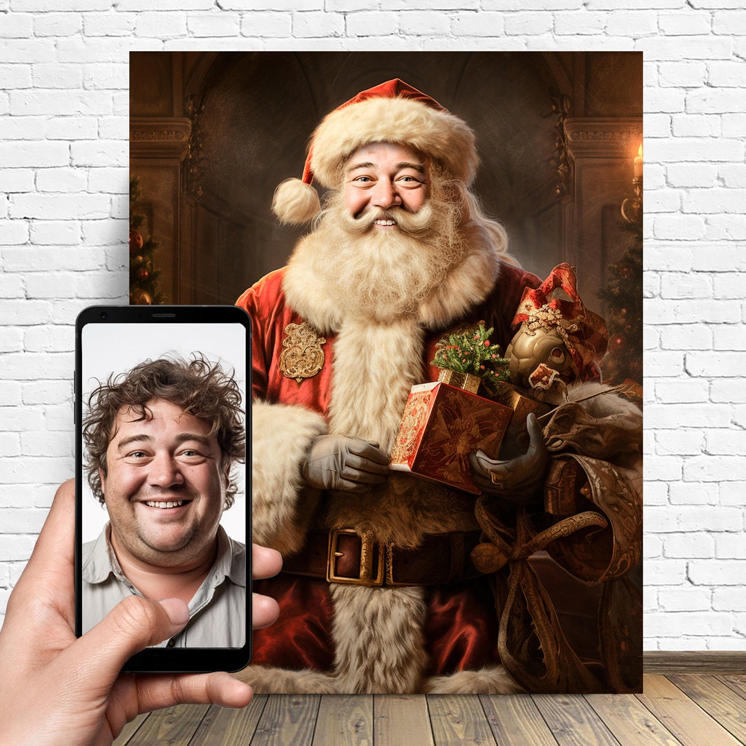 Custom Personalized Santa Claus Portrait - Santa Claus Gift - Christmas ...