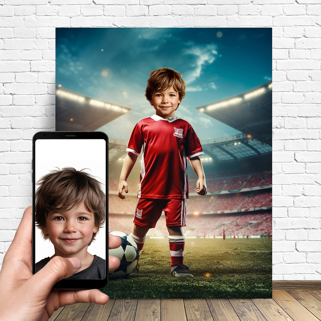 Custom Soccer Player Kid - Football Player Poster - Personalized Soccer ...
