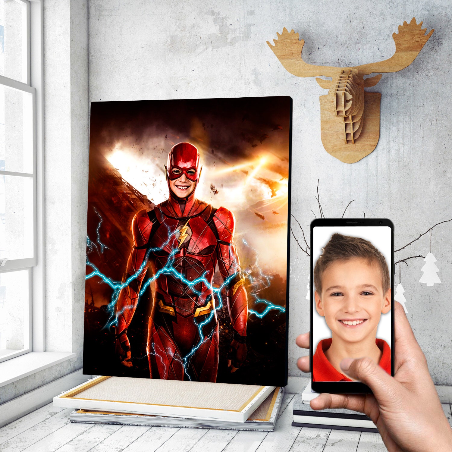 Custom Superhero Portrait Personalized Portrait Canvas - Etsy