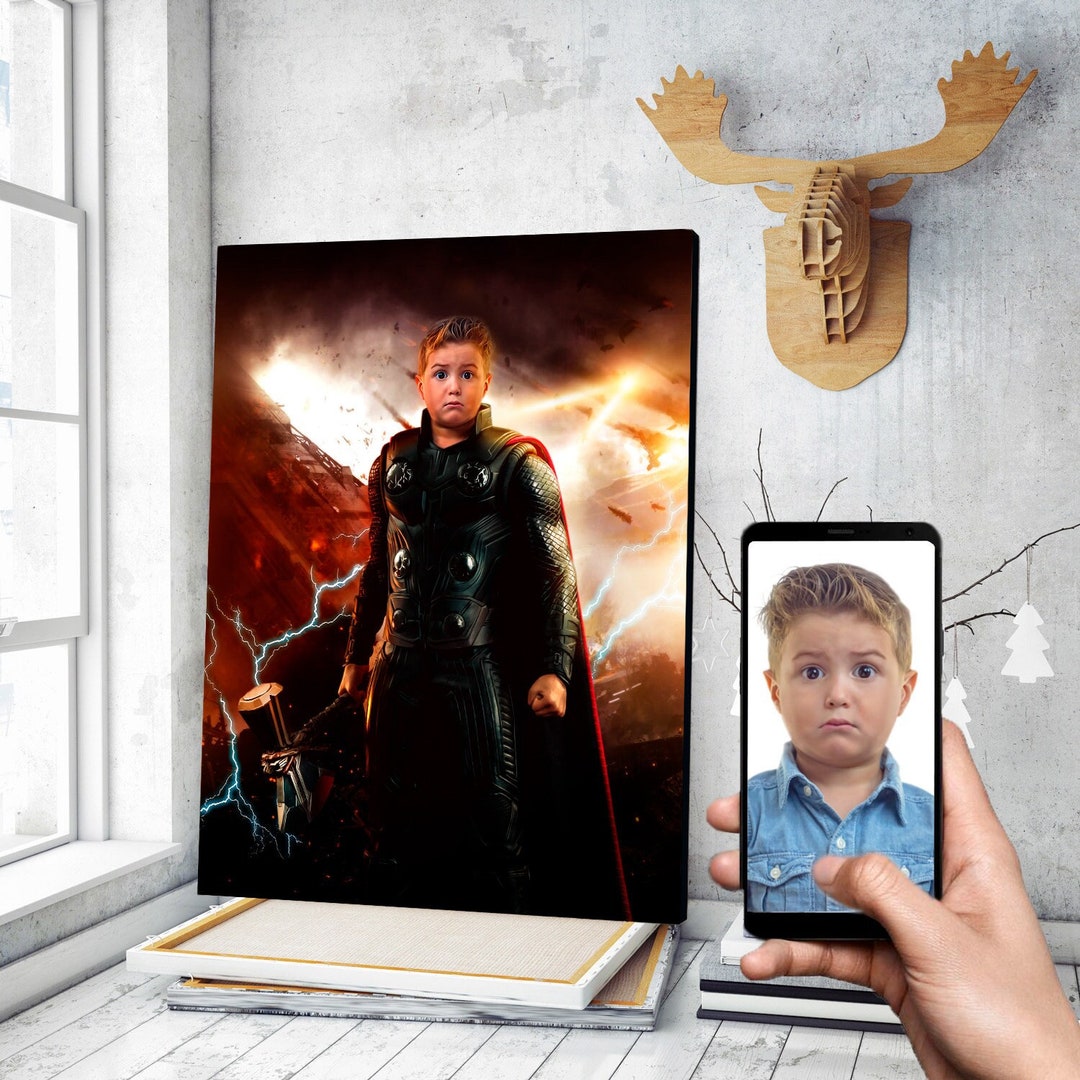 Custom Superhero Portrait - Custom Superhero Gift - Personalized ...