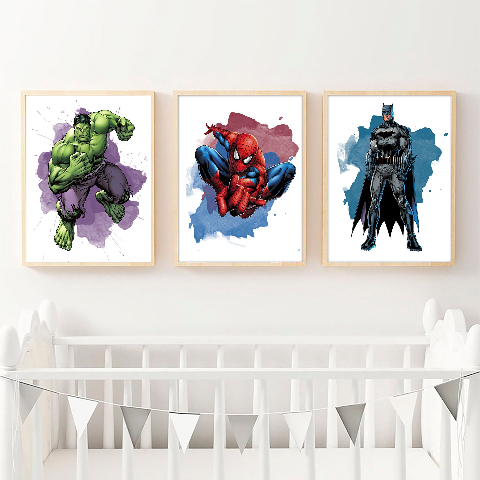 Superhero Set of 8 - Superhero Prints - Superhero Wall Art - Superhero ...
