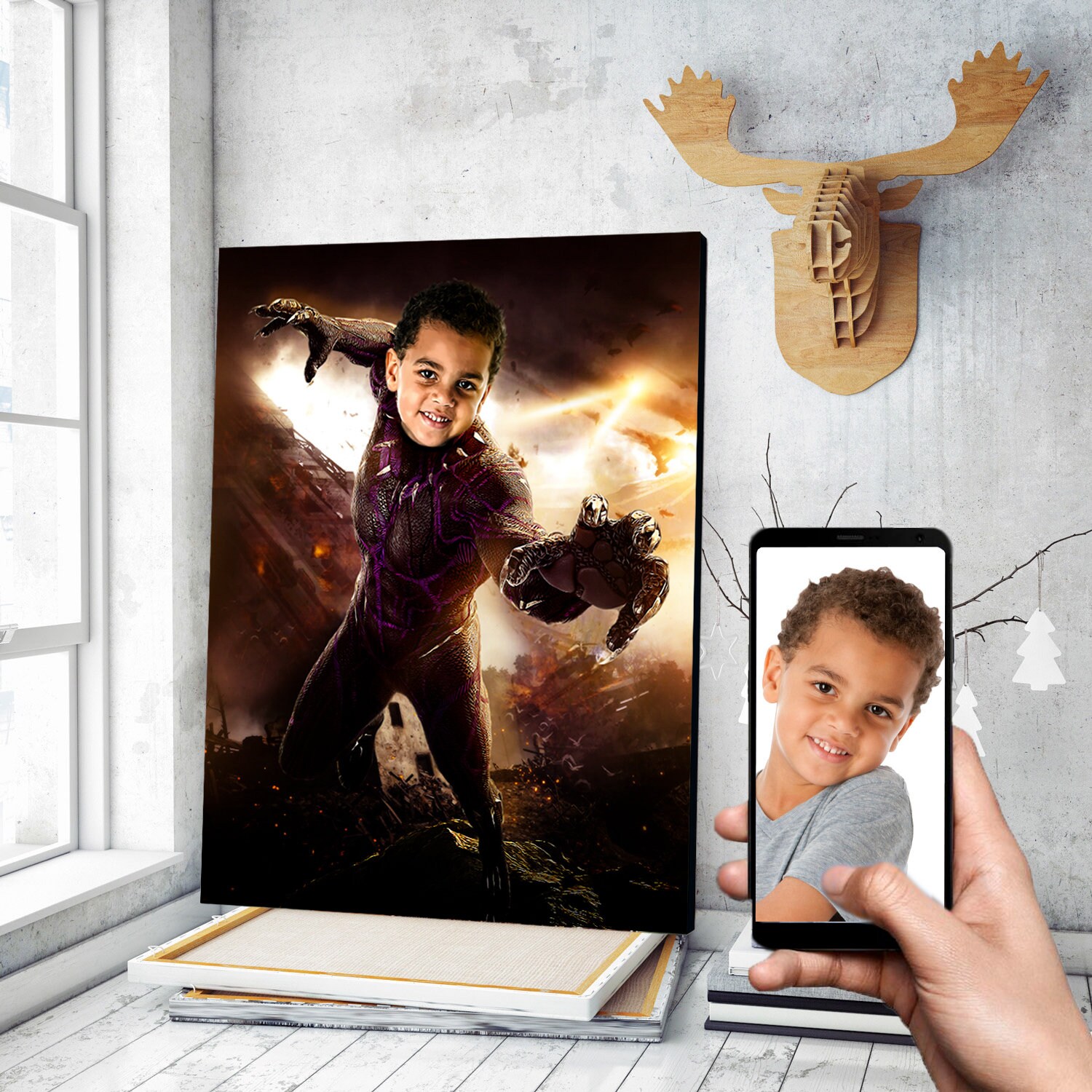 Custom Superhero Portrait Personalized Portrait Canvas - Etsy