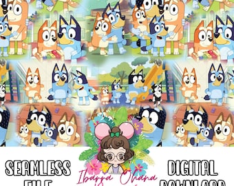 Bluey Seamless - Etsy