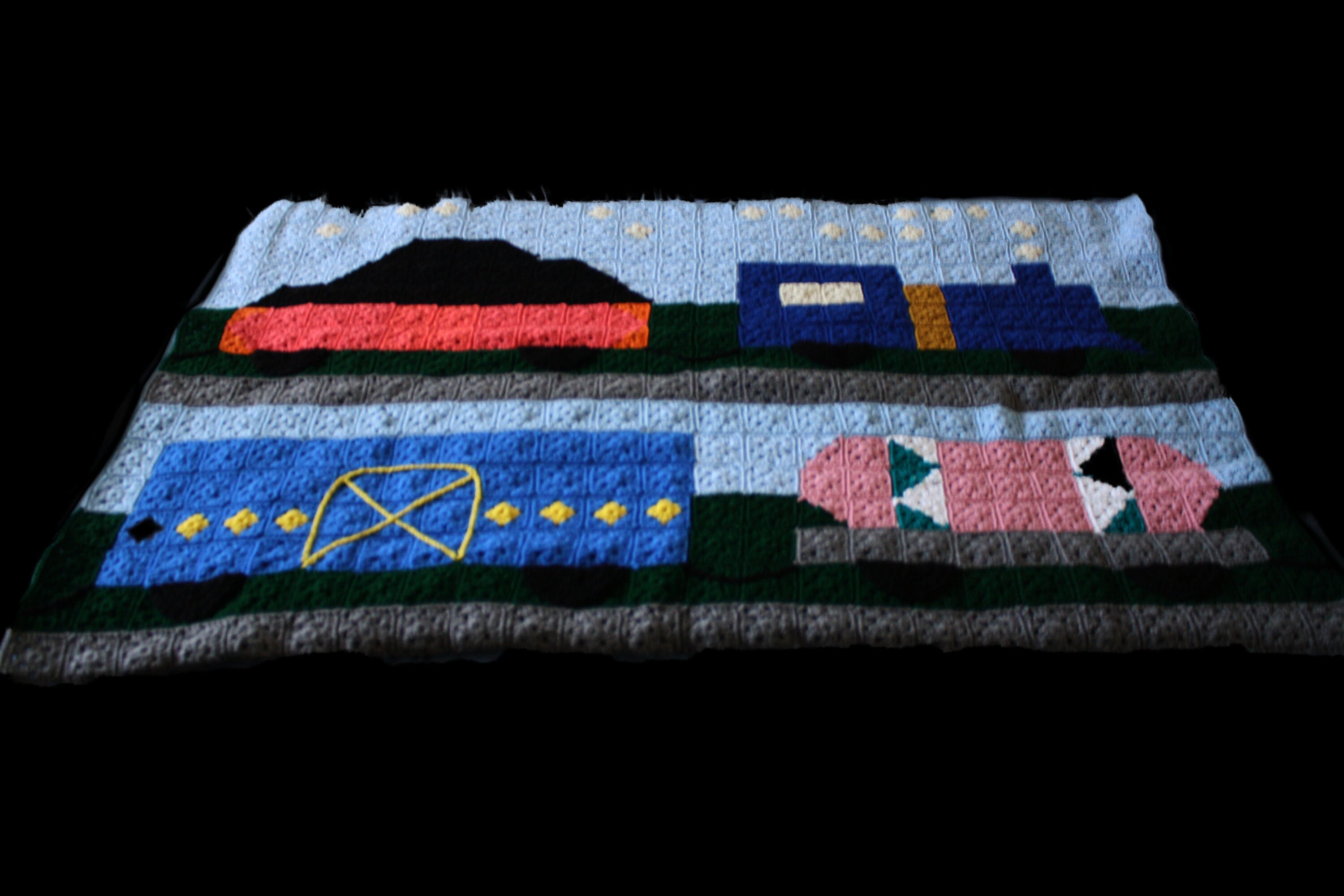 Crochet Freight Train Granny Square Blanket - Etsy