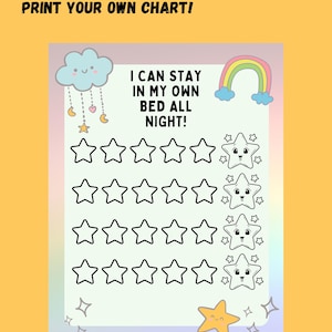Toddler Sleep Reward Chart - Own Bed Sleep Tracker - Instant Download ...