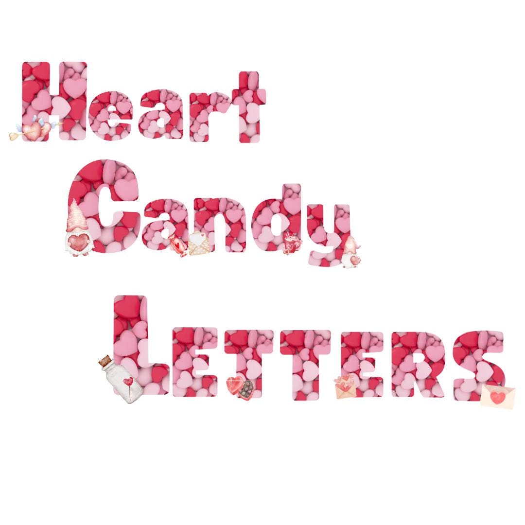 Heart Candy Doodle Letters - Digital Download for Creative Designs ...