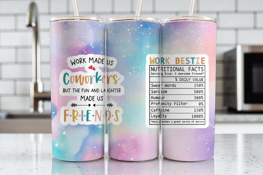 Rainbow Watercolor Tumbler Wrap – “work Made Us Coworkers…” – Work ...