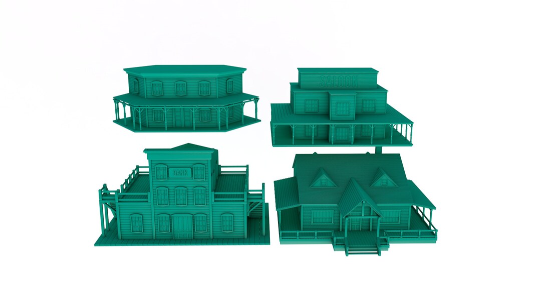 Western Houses Collection Stl File / Printable Stl File for 3d Printers ...
