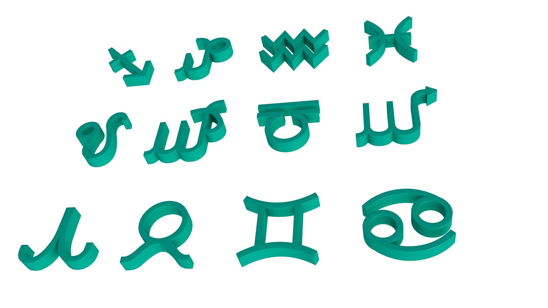 Zodiac Signs Stl File / Printable Stl File for 3d Printers ...