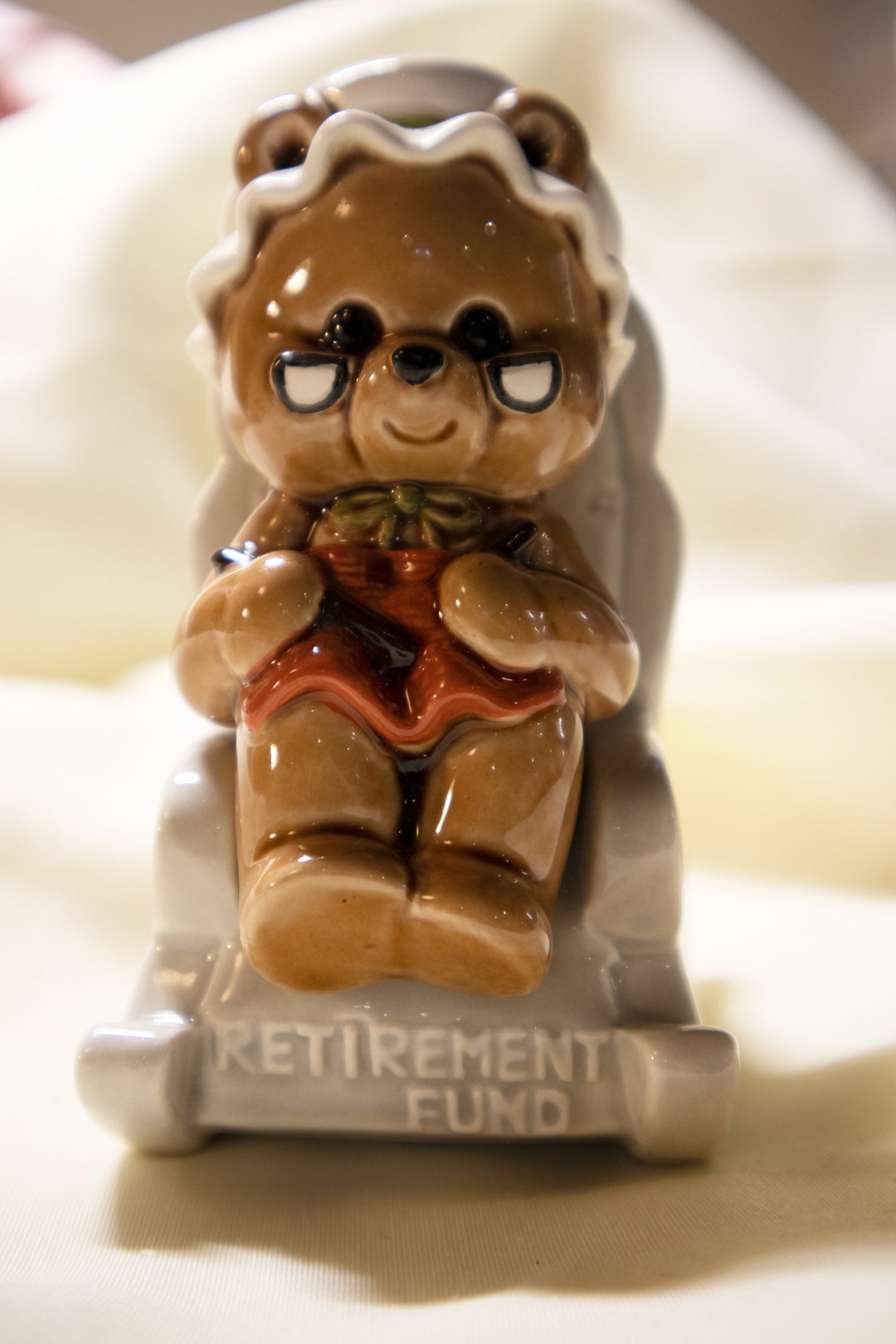 Vintage Norcrest Teddy Bear Grandma Coin Money Bank Rocking Chair ...