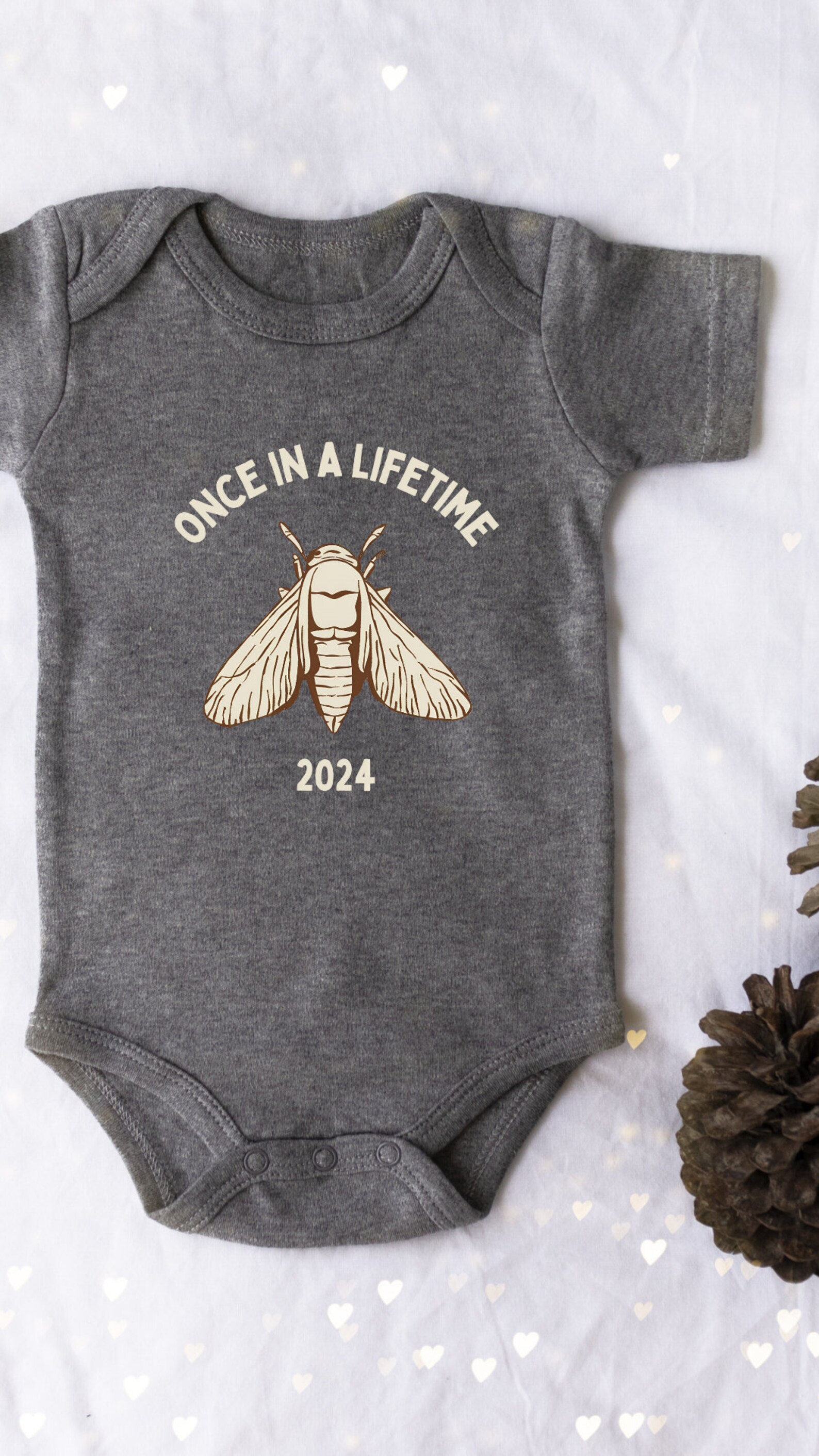 Once in a Lifetime 2024 Cicada Baby Onesie® Unique Cicada Emergence ...