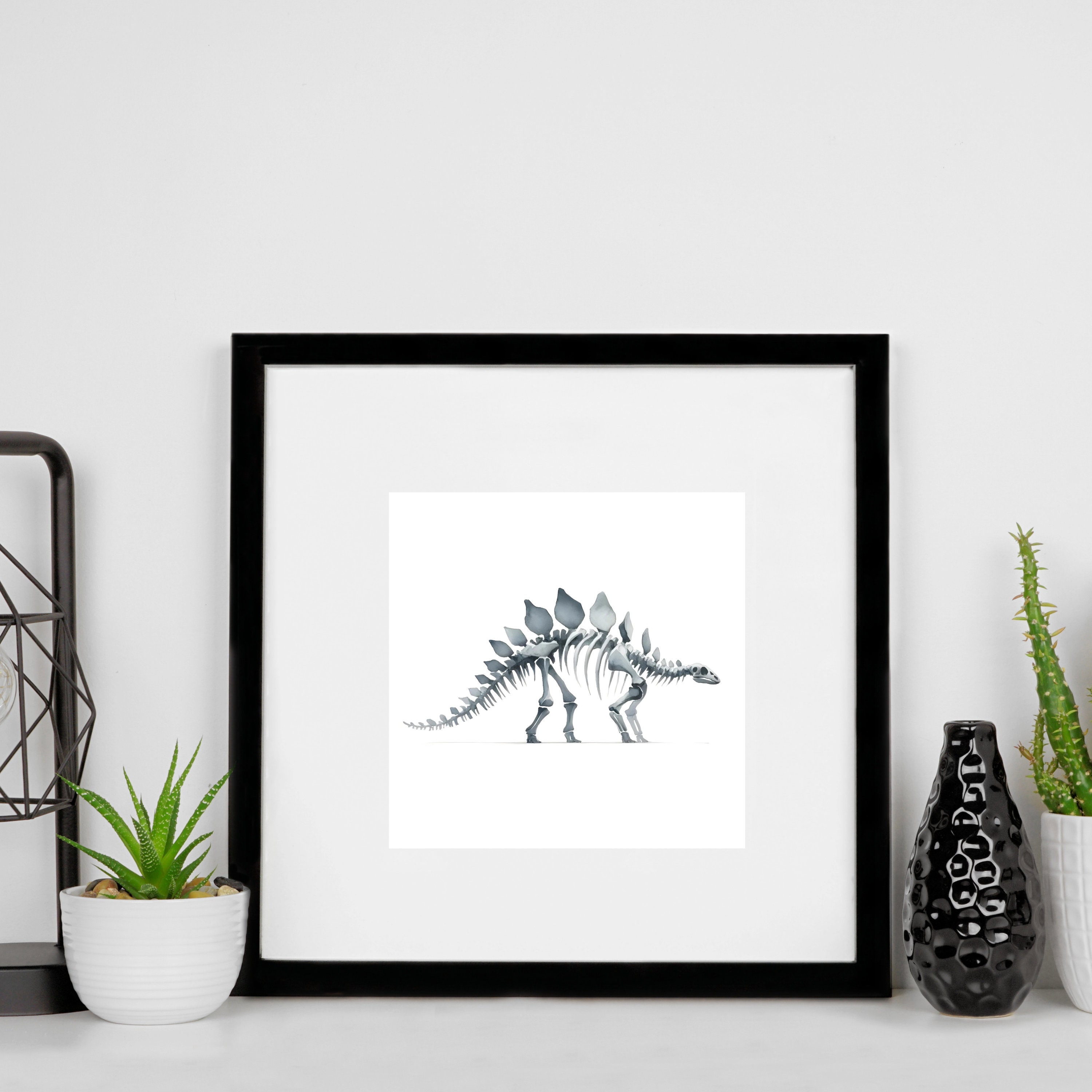 Stegosaurus Print Minimalist Watercolor Academic Phd Science Dinosaurs ...