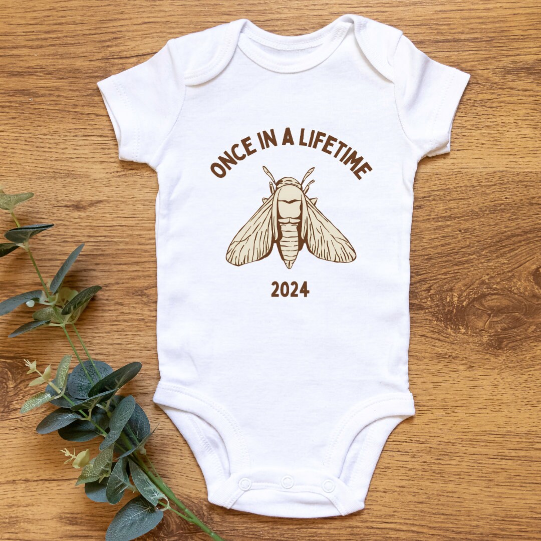 Once in a Lifetime 2024 Cicada Baby Onesie® Unique Cicada Emergence ...