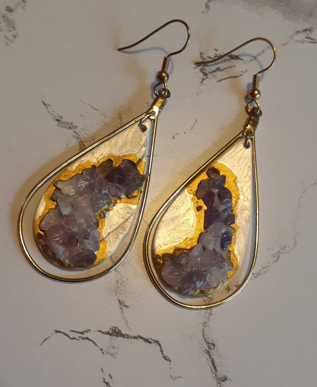 Tear Drop Framed Geodes, Real Crystal Peices - Etsy