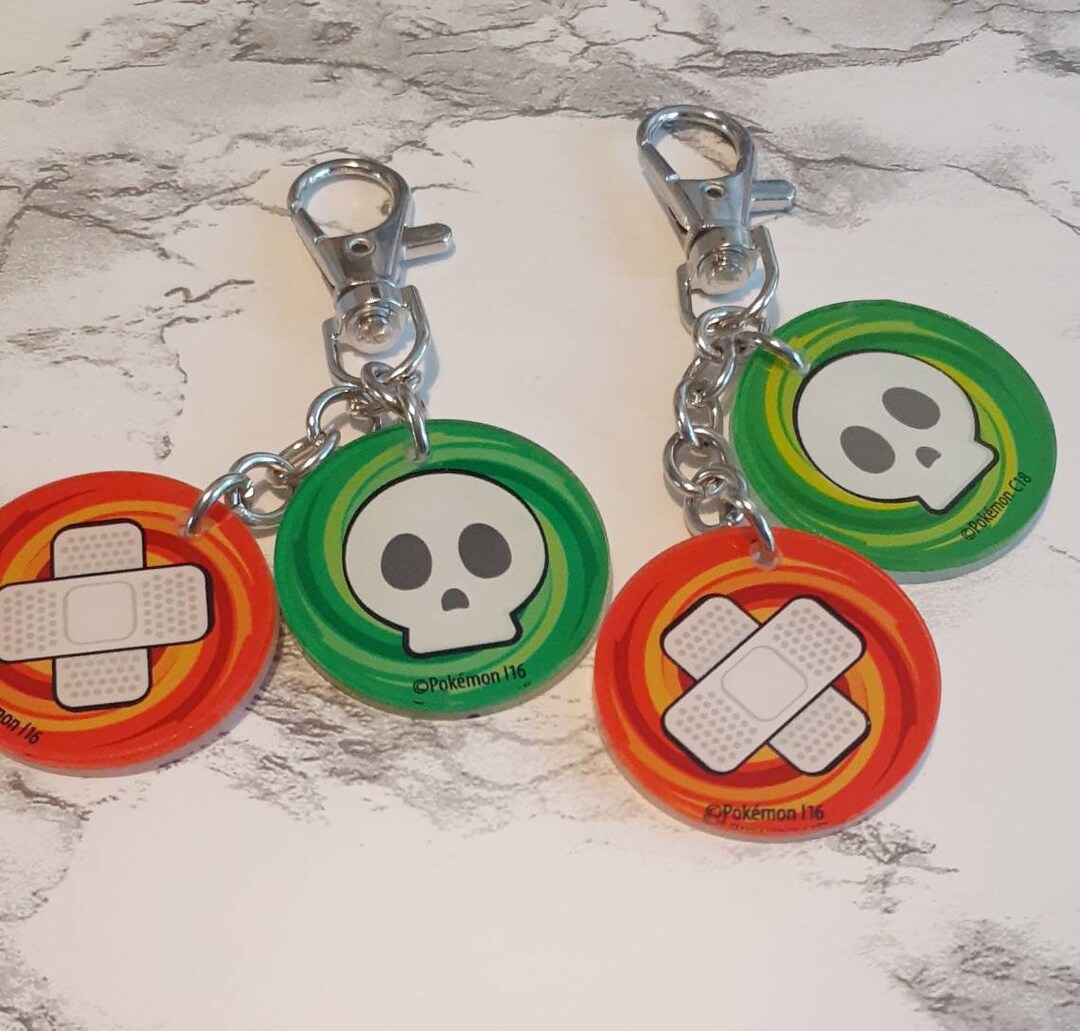 Pokemon TCG Posion and Burn Counter Token Keychain - Etsy