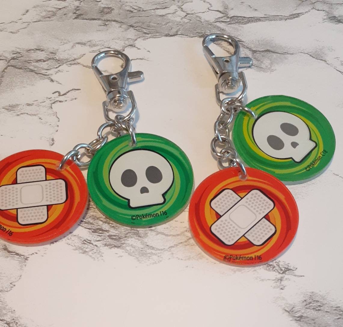 Pokemon TCG Posion and Burn Counter Token Keychain - Etsy