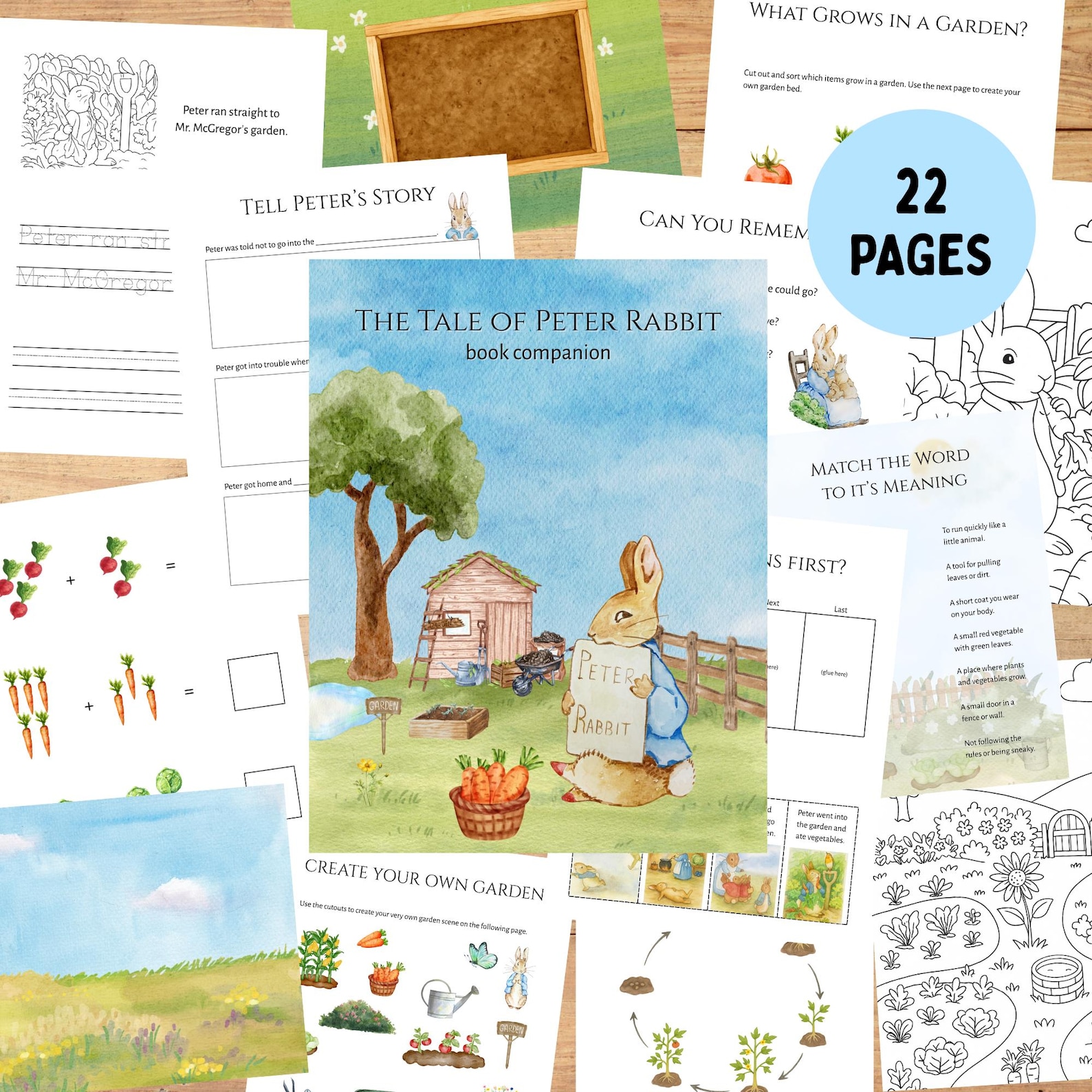 Peter Rabbit Book Companion Printable | Homeschool Unit Study | Garden ...