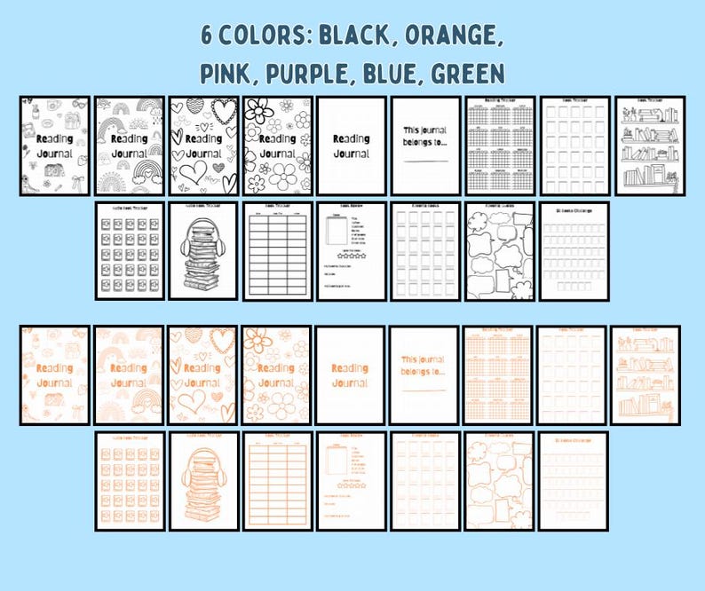 Printable Reading Journal for Kids, A4 Digital Book Tracker PDF ...