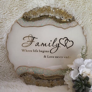 Resin Family Sign With Clear Stand, Decorative Sign, Resin Craft ...
