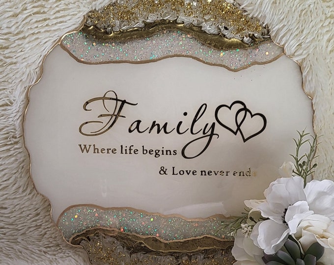 Resin Family Sign With Clear Stand, Decorative Sign, Resin Craft ...