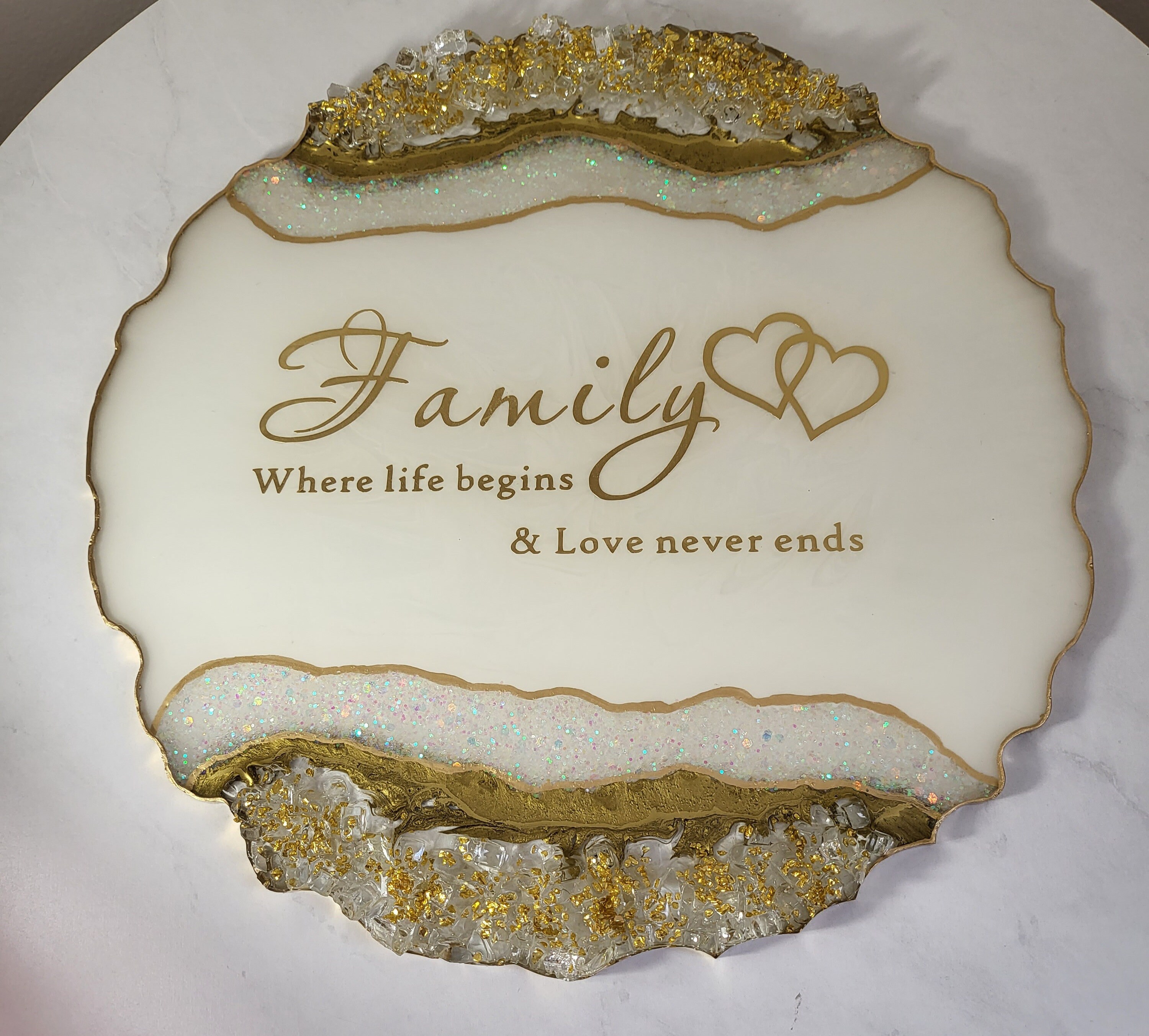 Resin Family Sign With Clear Stand, Decorative Sign, Resin Craft ...