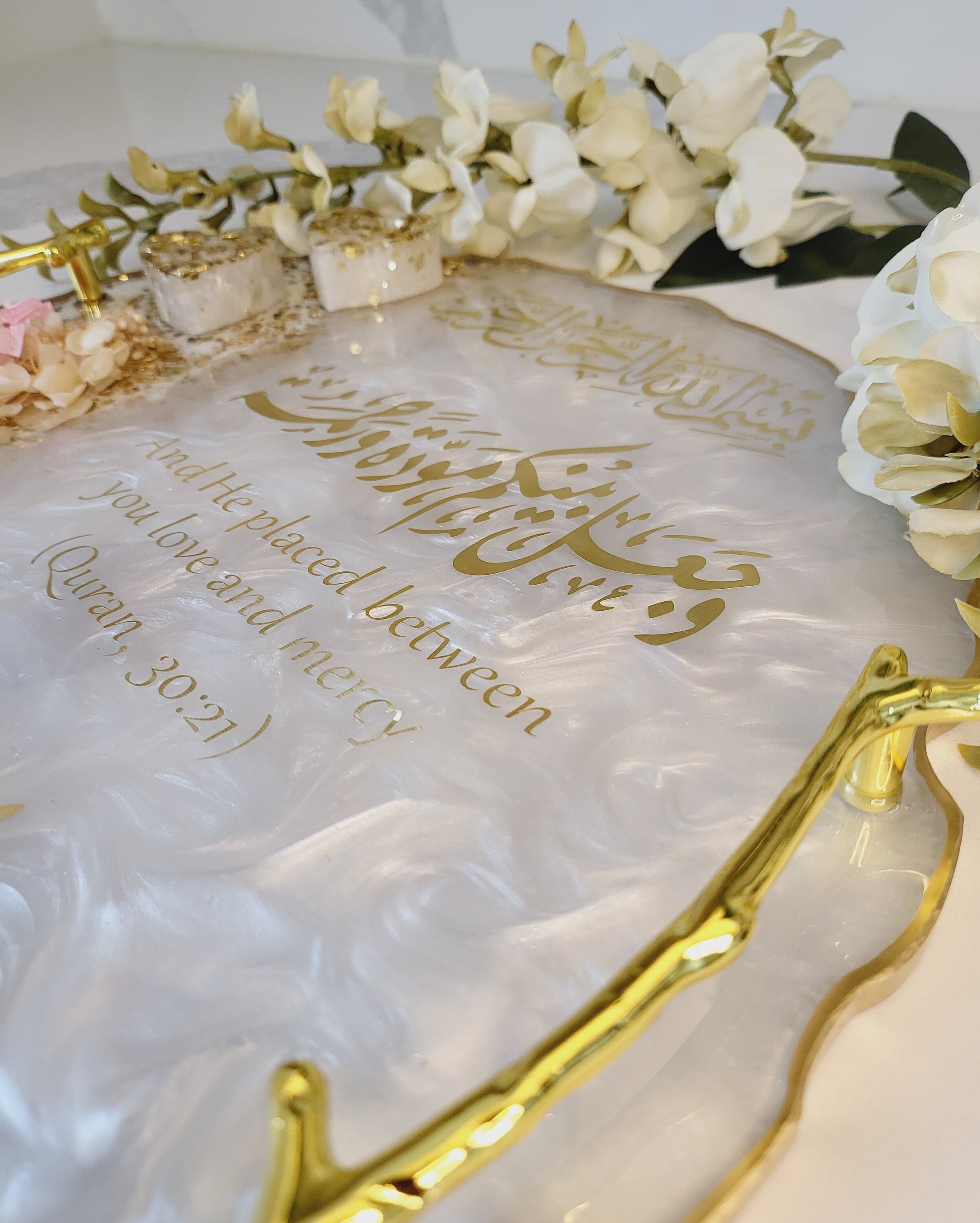 Personalized Wedding Tray W/ring Holder,nikkah Ring Tray,ring Tray ...