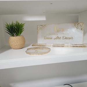 Personalized Logo Sign With Coaster, Business Table Sign, Office Sign ...