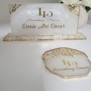 Personalized Logo Sign With Coaster, Business Table Sign, Office Sign ...