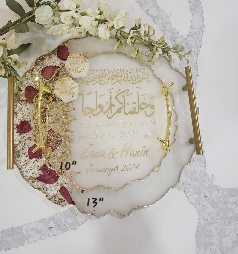 Personalized Wedding Tray W/ring Holder,nikkah Ring Tray,ring Tray ...