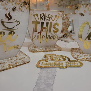 Resin Coffee Sign With Stand for Coffee Station & Coffee Bar | Tea Sign ...