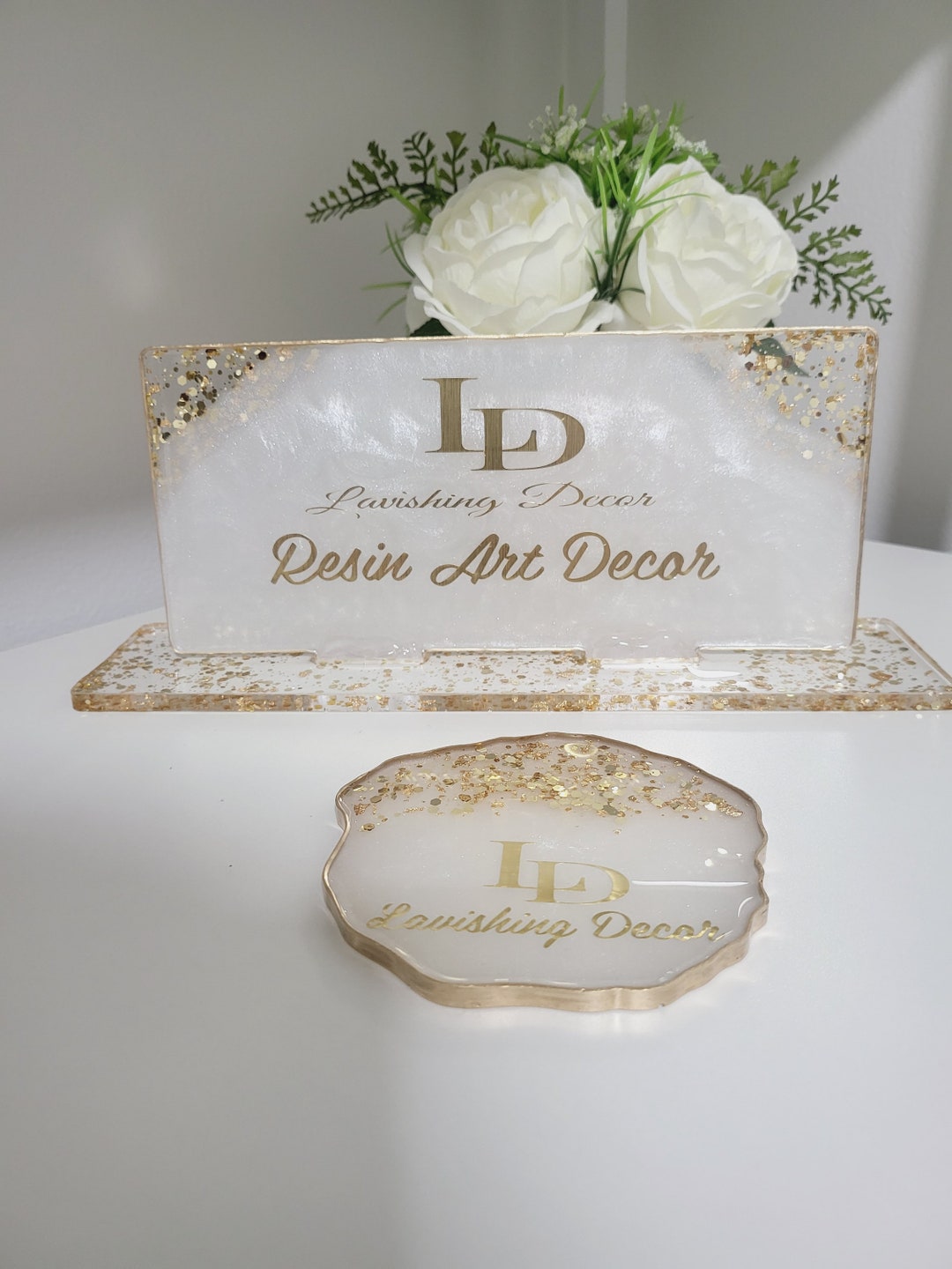 Personalized Logo Sign With Coaster, Business Table Sign, Office Sign ...