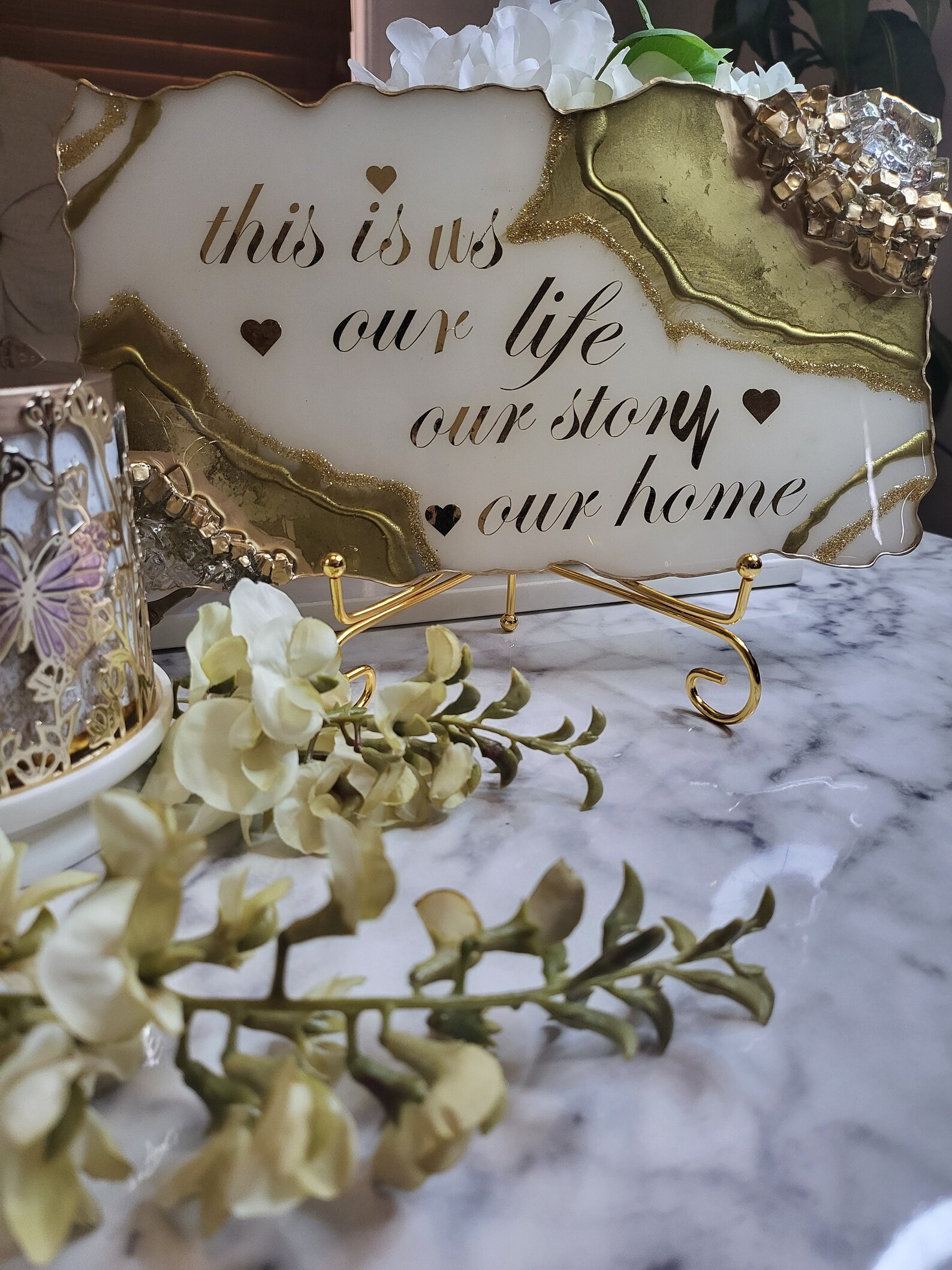 Resin Family Sign With Clear Stand, Decorative Sign, Resin Craft ...