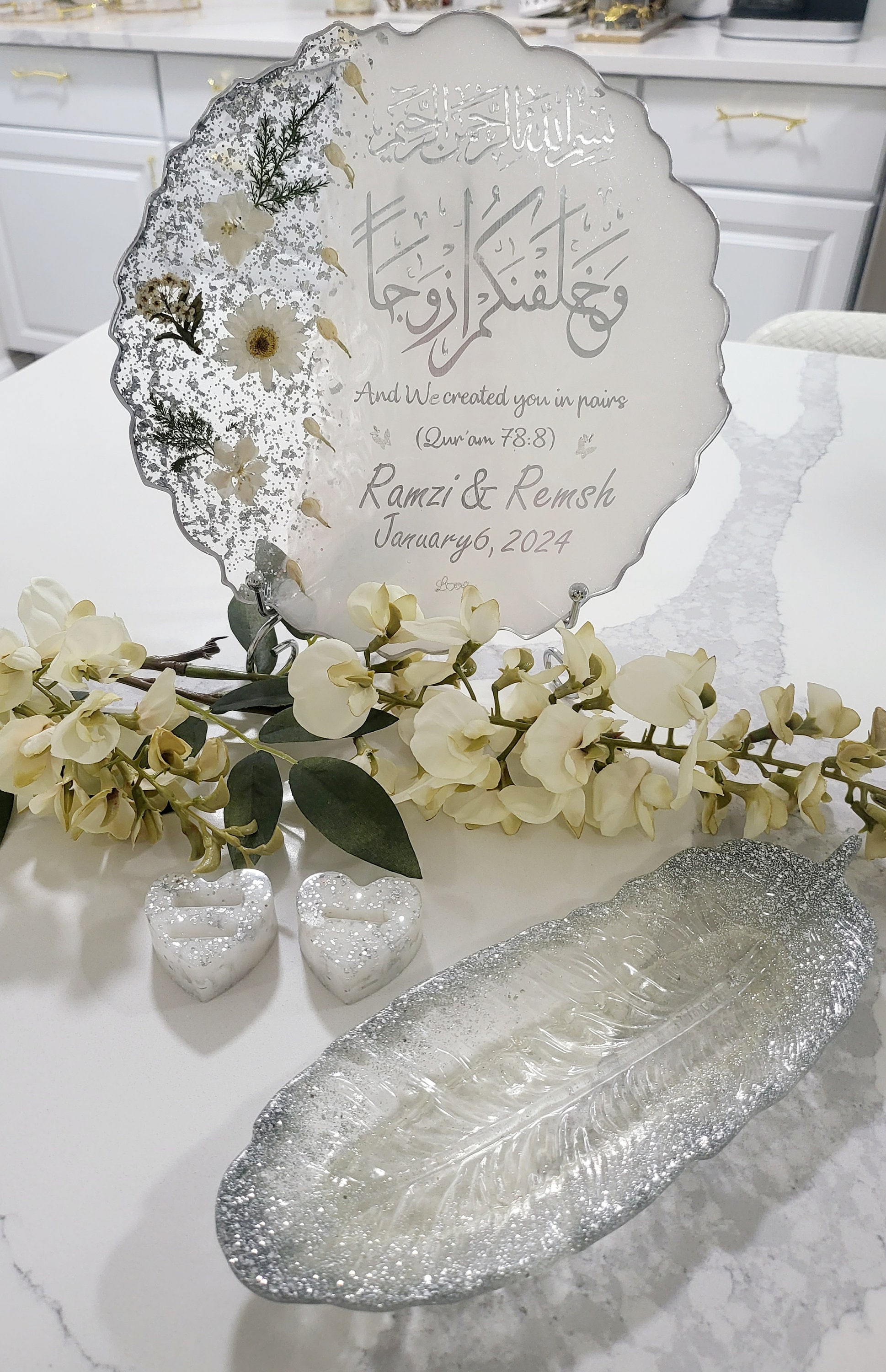 Personalized Wedding Tray W/ring Holder,nikkah Ring Tray,ring Tray ...