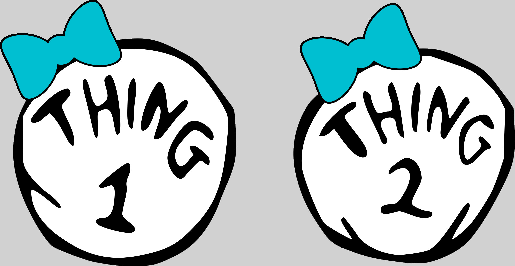 Thing 1 & Thing 2 With Bow SVG. - Etsy