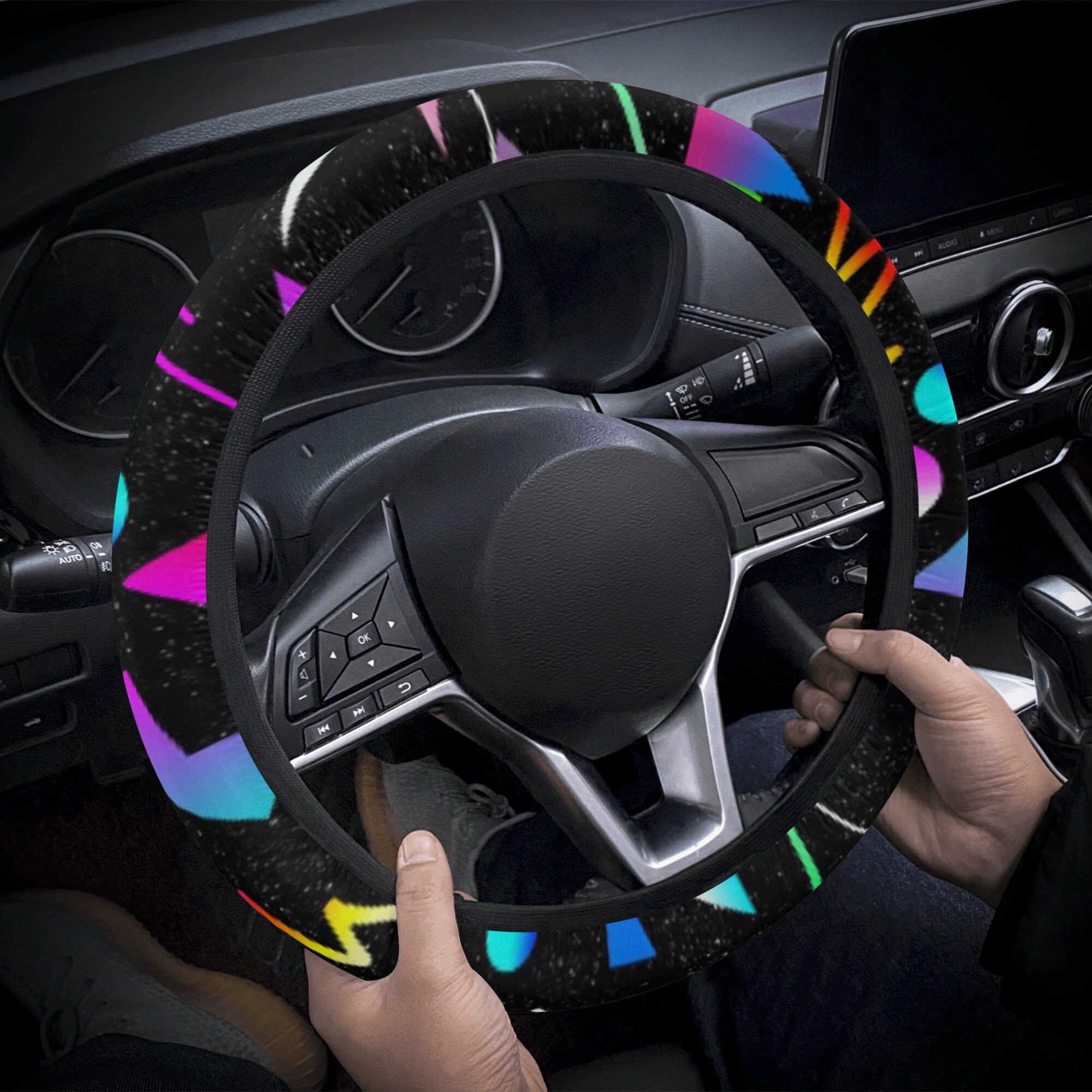 Car Steering Wheel Cover With an 80s Retro Design, 80s Inspired Cover ...